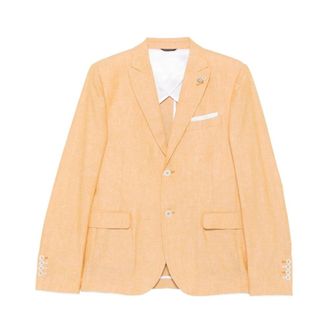 Daniele Alessandrini 13 Giacca Ocra Lino - - Jackets - Herren - Gelb - M