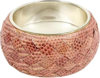 Bottega Veneta Femme, Accessoires, Rose, Taille: ONE Size Intrecciato Leather Bracelet