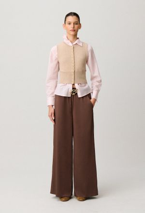 Claudie Pierlot Pantalon fluide satin&eacute;