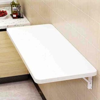 Generic Table Pliante Flottante Murale for Bureau/buanderie, Robuste, avec Support d&eacute;tag&egrave;re, id&eacute;ale for la Cuisine ou la Salle &agrave; Manger(White,30X120CM)