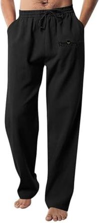 Generic Jogging Homme Pantalon Jogging Homme Pantalon Survetement Homme Confortable Classique - Pantalon Lin Homme Mode Halloween - Couleur Pure, Flat Front, 