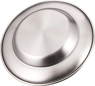 SOLUSTRE Edelstahl Dinner Plate Runde Flache Servierplatte Leicht Rostfrei Vielseitig Für Snacks Obst Und Speisen Zuhause Küche