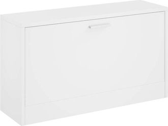 vidaXL Schuhbank Hochglanz-Wei&szlig; 80x24x45 cm Holzwerkstoff - Vidaxl