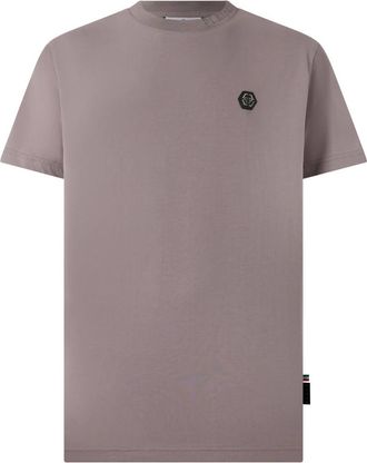 Philipp Plein T-Shirt Rundhalsausschnitt SS Logo - - Tops - Herren - Beige - M