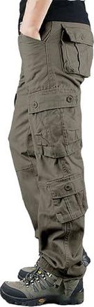 Generic Pantalon cargo baggy long pour homme - Pantalon de loisirs vintage - Pantalon tactique pour homme - Coupe droite - Coupe droite - Pantalon de randonn&eacute;