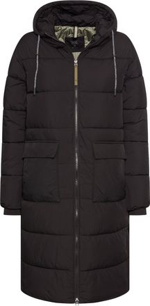 Camel Active Damen Steppmantel mit verstellbarem Saum und fester Kapuze Schwarz, womenswear-46