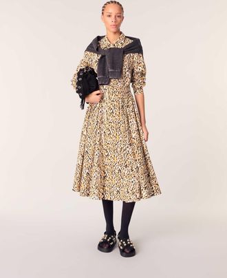 Maje Midi-kleid Mit Leoparden-print - Imprime Leopard - Gr&ouml;&szlig;e 32 - Maje