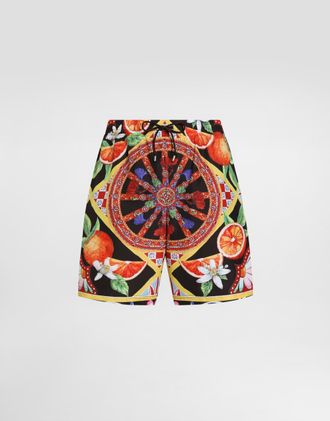 Dolce & Gabbana Bade-boxershorts Mit Carretto-print - Mann Beachwear Mehrfarbig 4