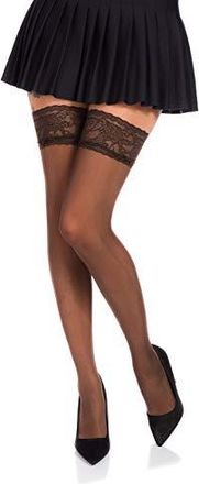 Romartex Bas autofixants en &eacute;lasthanne 40 deniers avec dentelle - Marron - X-Large