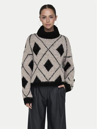 Jacqueline de Yong Rollkragenpullover Zoey 15330718 Beige Loose Fit