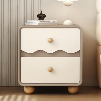 Generic Zweifarbiger Nachttisch Mit Schubladen, Beistelltisch Aus Massivholz Für Schlafzimmer/Wohnzimmer, Mehrzweck-Nachtschrank(Khaki,50cm)