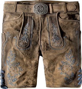 Stockerpoint Herren Lederhose Franz I Größe 44-60 I Bequeme Trachtenhose in authentischer Optik inkl. Gürtel I Aus 100% hochwertigem Bio-Wildbockleder I Perfekt fü