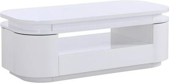 Vente-Unique Vente-unique - Table basse 4 portes et 1 tiroir avec LEDs en mdf - Blanc laqué - vandana
