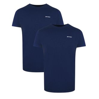 Palm Angels Zweierpack Klassisches Logo Marineblaue T-shirts