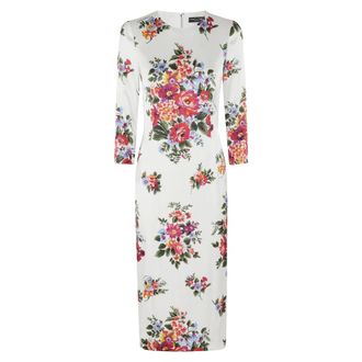 Dolce & Gabbana Femme, Robes, Multicolore, Taille: 36 FR Robe Midi Florale
