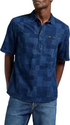 Lee Popover Shirt SS, Indigo Patchwork Dobby, XXL Hommes