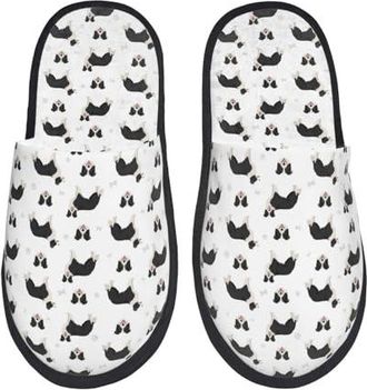 Generic Homme Femme Chaussons Maison Chien Border Collie Chaussures DInt&eacute;rieur Confort Hiver Chaud Pantoufles Adulte Pantoufles DHiver Pour Voyages H&ocirc;tel Inte