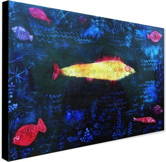 Generic The Goldfish by Paul Klee Abstrakte Kunst 1925, gerahmt, auf Leinwand, verschiedene Größen (A0, 117 x 81 cm)