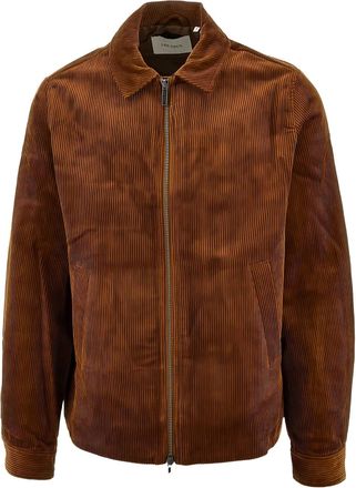 Les Deux veste zippée en velours côtelé - Marron