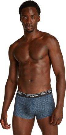 Calvin Klein Herren Boxershorts Trunk Low Rise mit Logobund, Blau (Plush Monogram_Speakeasy), XL