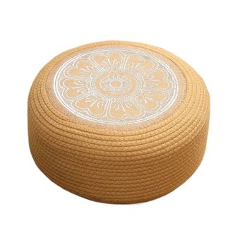 Generic Rattan Bodenkissen - Japanischer Stil, Tatami Sitzkissen, rund | Hocker Ottoman Outdoor Hocker Gewebt Gartenhocker Bodenkissen f&uuml;r Terrasse Garten Poo