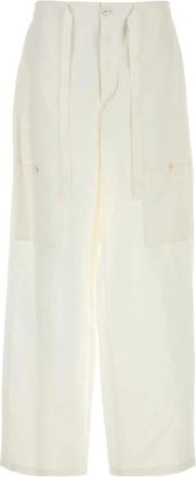 Jil Sander Homme, Pantalons, Blanc, Taille: XL Pantalon Cargo en M&eacute;lange de Lin