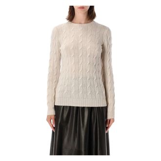 Ralph Lauren Rundhalsausschnitt mit Zopfmuster - - Knitwear - Damen - Beige - M