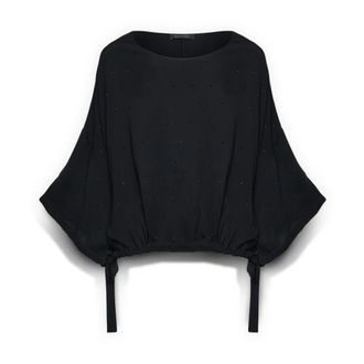 Elena Miro Marocaine Bluse mit Applikationen - - Blouses & Shirts - Damen - Schwarzk - 2XL