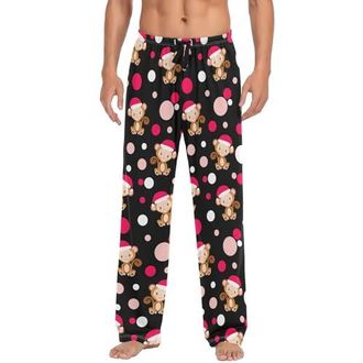 Generic Pantalon de pyjama pour homme avec poches, Singe de No&euml;l multicolore, XL