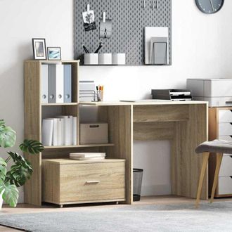 vidaXL Vidaxl - Bureau Ch&ecirc;ne sonoma 131,5 x 50 x 106,5 cm Bois ding&eacute;nierie