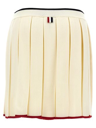 Thom Browne Womens White Virgin Wool Long Skirt