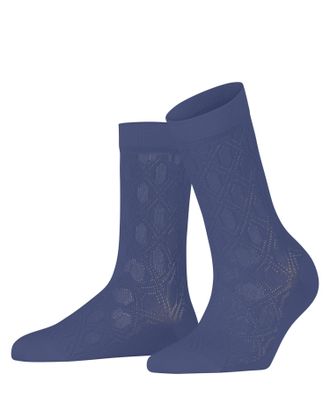 Falke Damen Socken Evolute W So Baumwolle gemustert 1 Paar, Blau Smoky Blue 6483 Evolute, 35-38