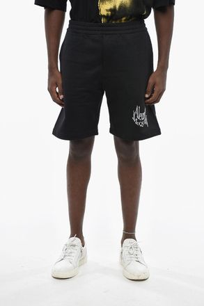 Alexander McQueen Shorts aus angerauter Baumwolle mit gesticktem Logo Alexander McQueen