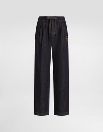 Dolce & Gabbana Jogger Aus Denim Mit Patch - Mann Collection Mehrfarbig 58