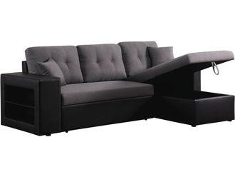 Habitat et Jardin Ecksofa reversibel mit Schlaffunktion Axel - 3-Sitzer - Schwarz/Grau