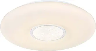 ETC Shop LED Deckenleuchte Night Light Funktion mit RGB Regenbogeneffekt klar wei&szlig; opal