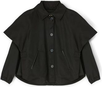 Motivi Femme, Vestes, Noir, Taille: 38 FR Veste Bomber Satin&eacute;e avec Cape Amovible