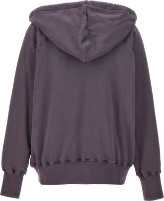 Maison Margiela Logo-Embroidered Reversed Hoodie - Purple
