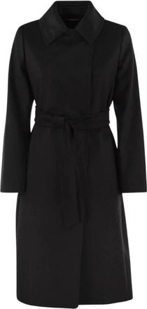 Max Mara Femme, Manteaux, Noir, Taille: 42 FR Manteau en laine avec col revers