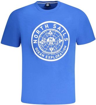 North Sails Blaues Baumwoll-Crew-Neck-T-Shirt - - Tops - Herren - Blau - 3XL