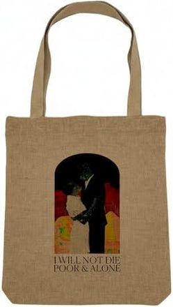 Fabulous Sac Shopping Tote Bag Aspect Lin - Not Die Poor & Alone Collage Vintage Illustration Art Humour Surreel Psychedelique - Sac de Courses Toile Epaisse 3