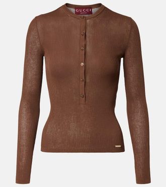 Gucci Henley-Top aus Baumwolle