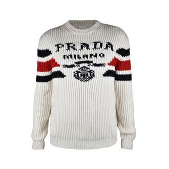 Prada Rundhals-Pullover - - Knitwear - Herren - Wei&szlig; - XL