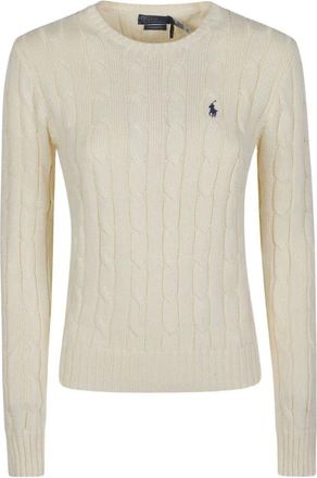 Polo Ralph Lauren Femme, Pulls, Beige, Taille: 36 FR Pull ras du cou en maille torsad&eacute;e