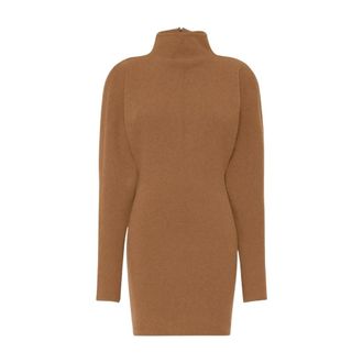 Max Mara Robe en Laine et Cachemire - Femme - Robes - Brun - Taille: 40 FR