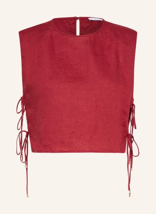 Mrs & Hugs Mrs & Hugs Cropped-Shirt Aus Leinen rot