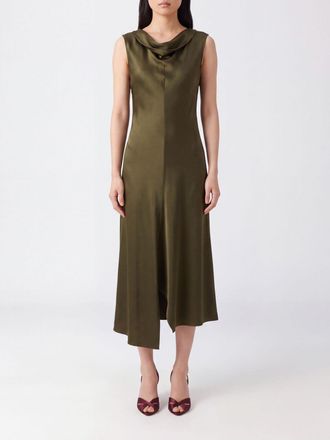 Victoria Beckham &Auml;rmelloses asymmetrisches Midi-Kleid von aus Satin