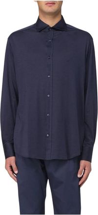 Brunello Cucinelli Blaues Langarm-Baumwollhemd - - Shirts - Herren - Blau - S