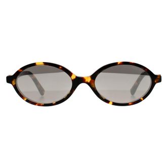 Miu Miu Oval Damen Honig Havanna Hellgrau Silber Spiegel MU 04ZS