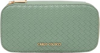 Carlo Colucci Geflochtene Kulturtasche - - Bags - Damen - Gr&uuml;n - ONE SIZE